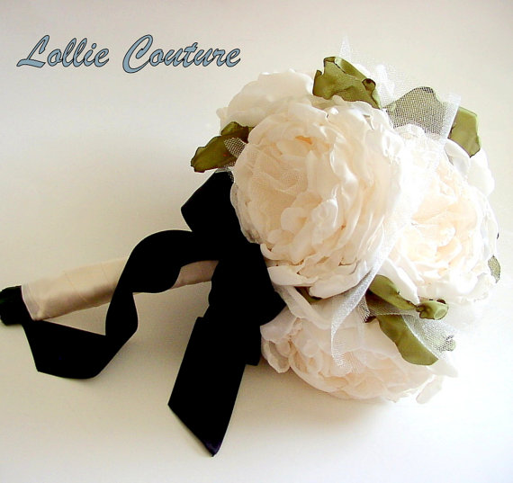 Wedding Bouquet Set - Bridal Bouquets - Fabric Bouquets on Luulla